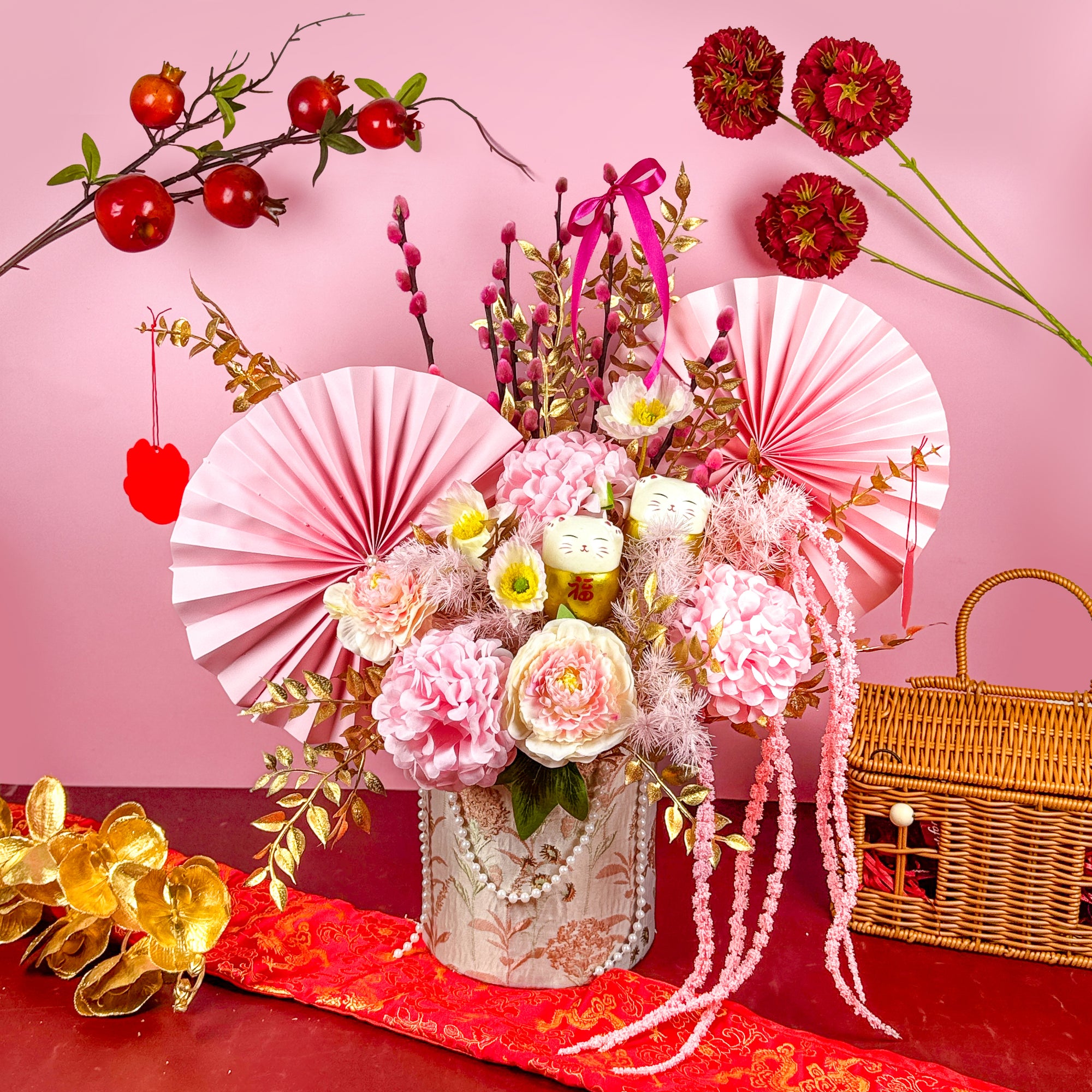 píng ān (Peace) Flower Box| Cake Together | CNY Gift Delivery